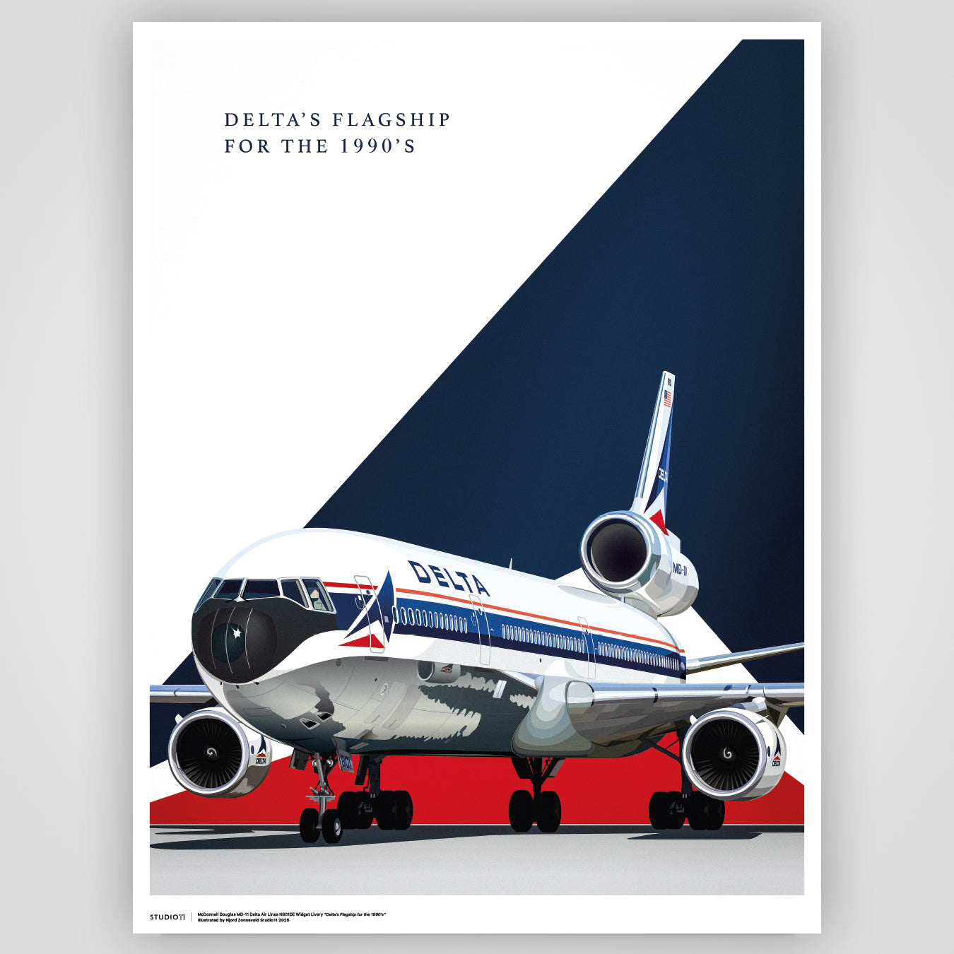 McDonnell Douglas MD-11 Delta Air Lines Widget Print – Studio11
